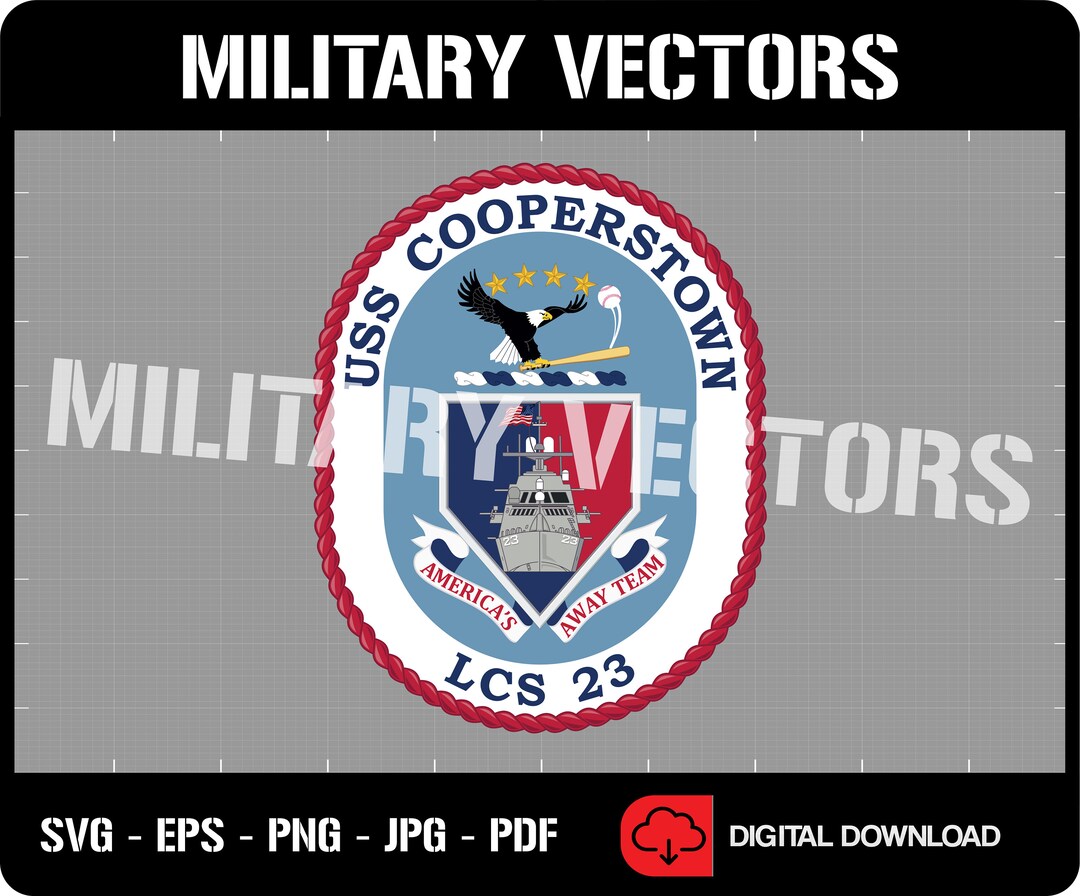USS Cooperstown LCS-23 - U.S. Navy Littoral Combat Ship Patch Logo ...
