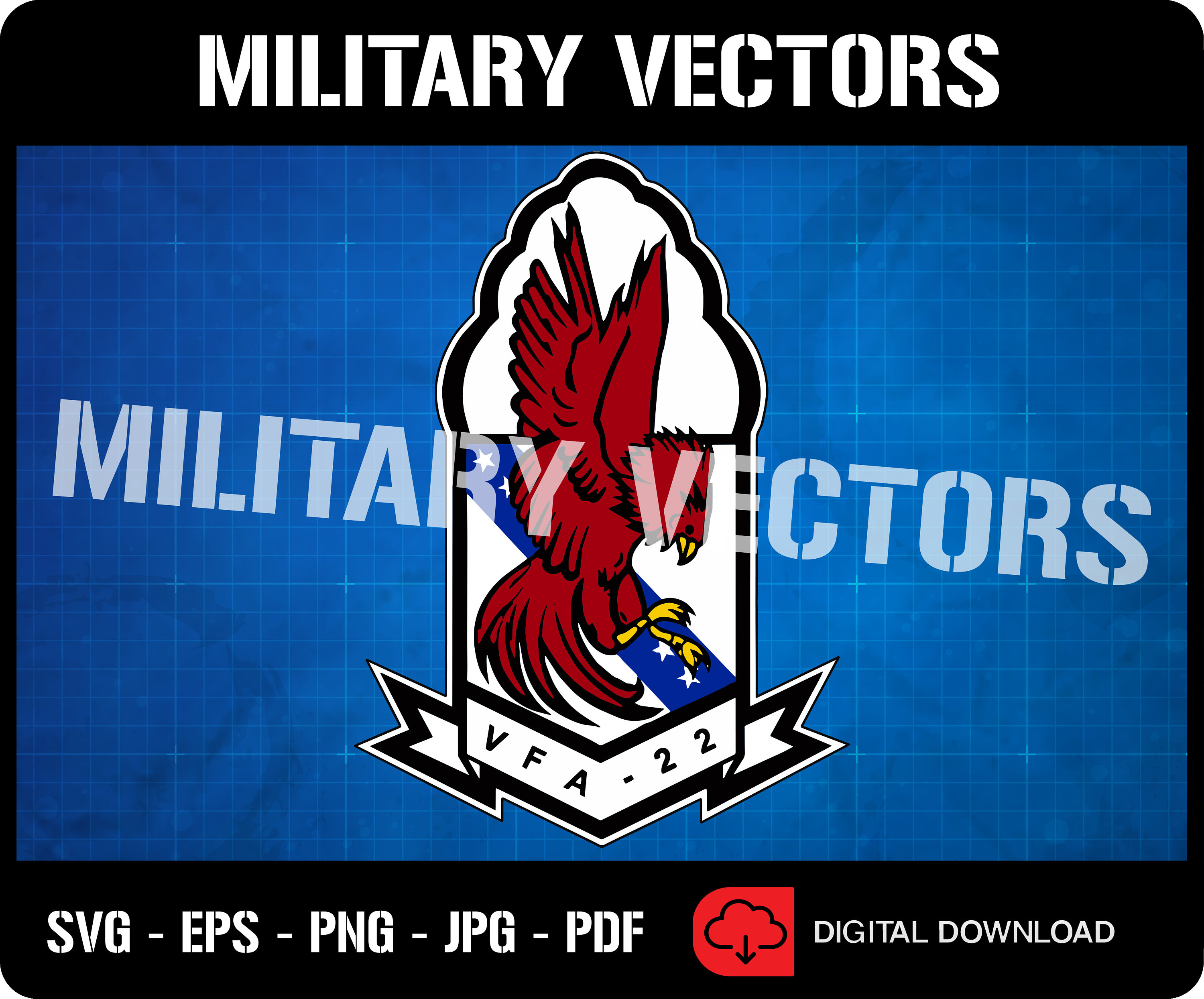 U.S. Navy Strike Fighter Squadron 22 VFA-22 USN Patch Logo - Etsy