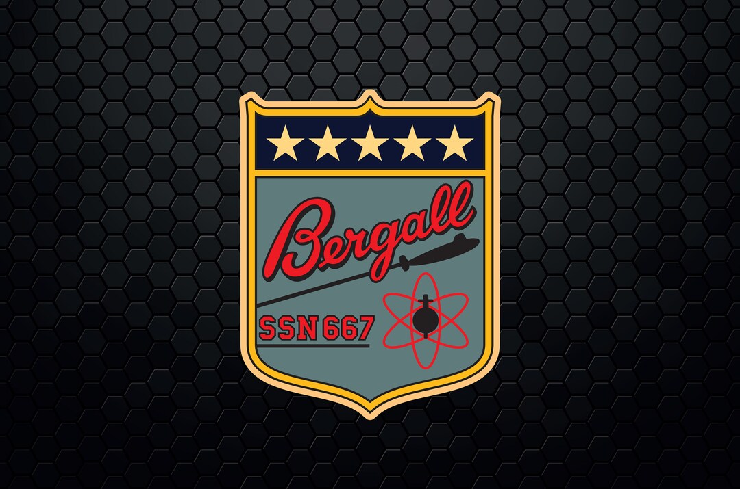 USS Bergall (SSN-667) Attack Submarine - Patch Logo Decal Emblem Crest ...