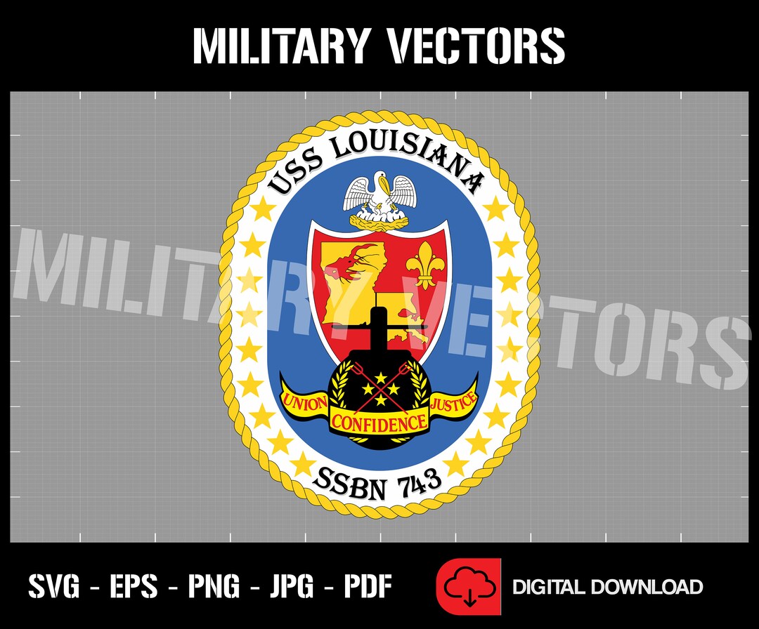 USS Louisiana (SSBN-743) - Ballistic Missile Submarine - Patch Pin Logo ...