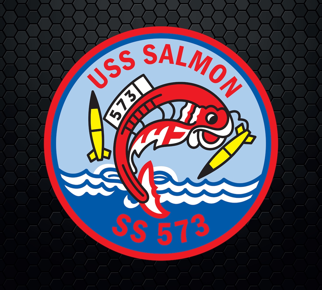 U.S. Navy USS Salmon SS-573 Submarine - Patch Logo Decal Emblem Crest Insignia Badge - Digital ...