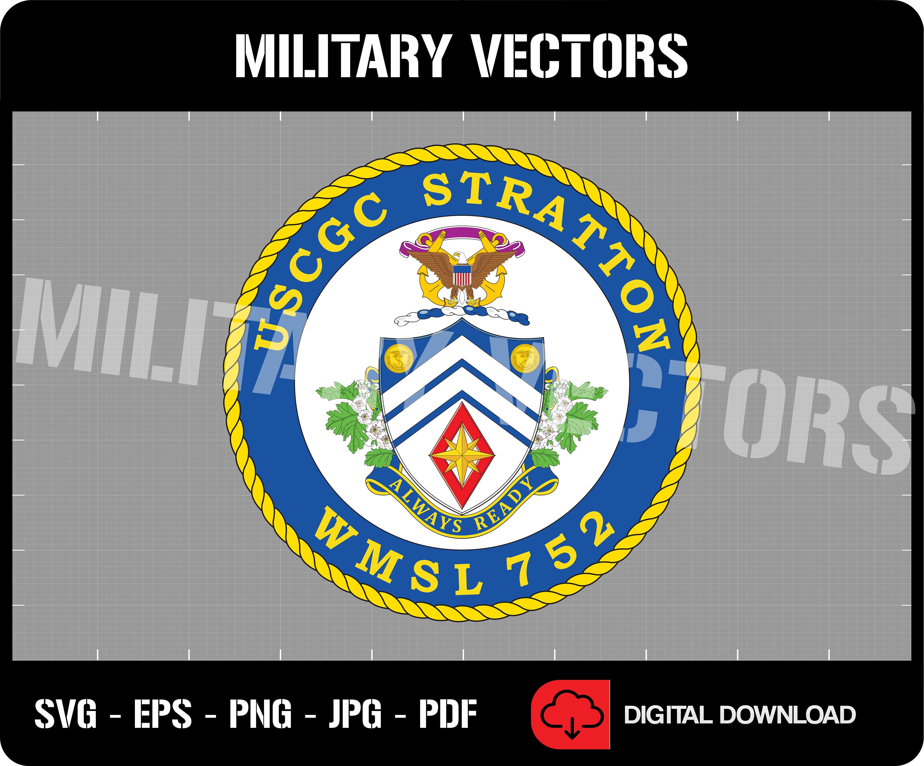 USCGC Straton (WMSL-752) - U.S. Coast Guard Cutter Ship - Patch Pin ...