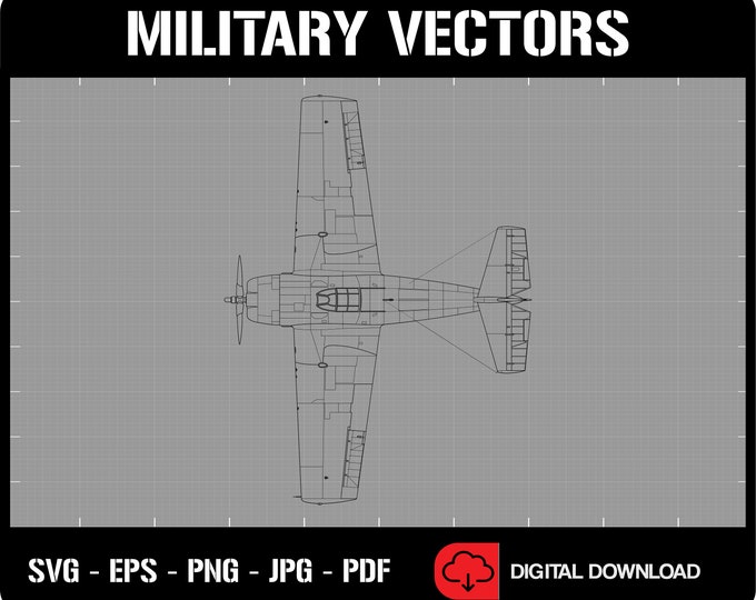 Grumman F4F Wildcat Fighter Aircraft Line Drawing Blueprint Outline ...