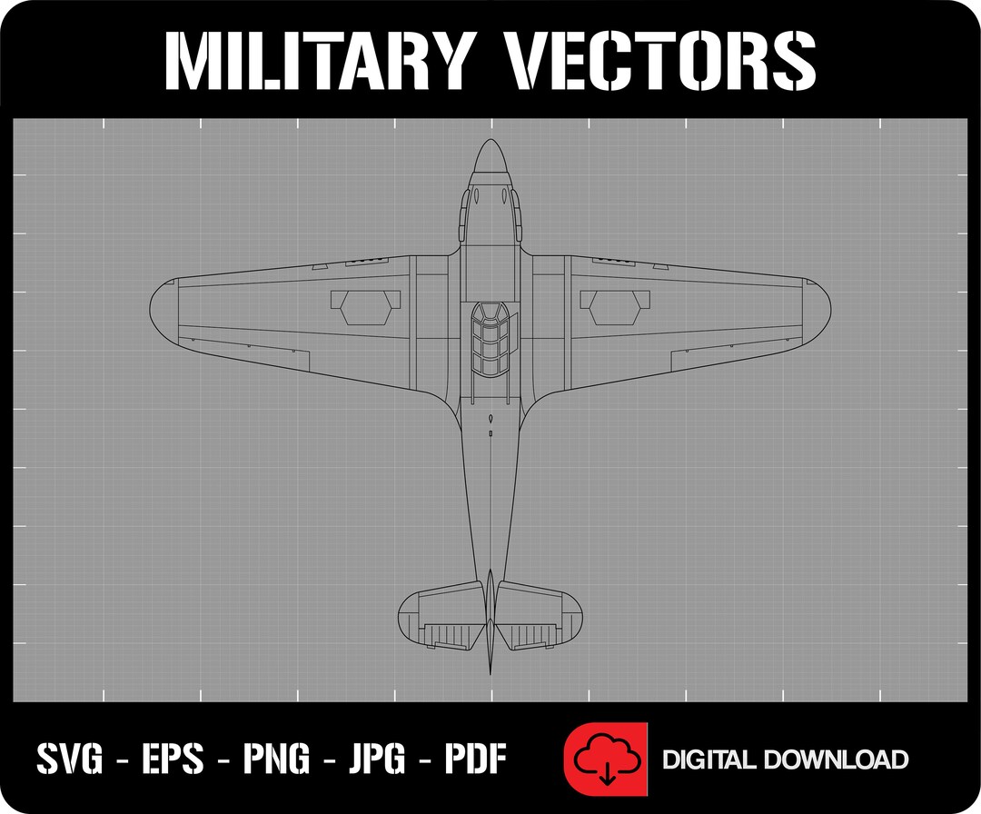 Hawker Hurricane Military Fighter Aircraft Line Drawing Blueprint ...