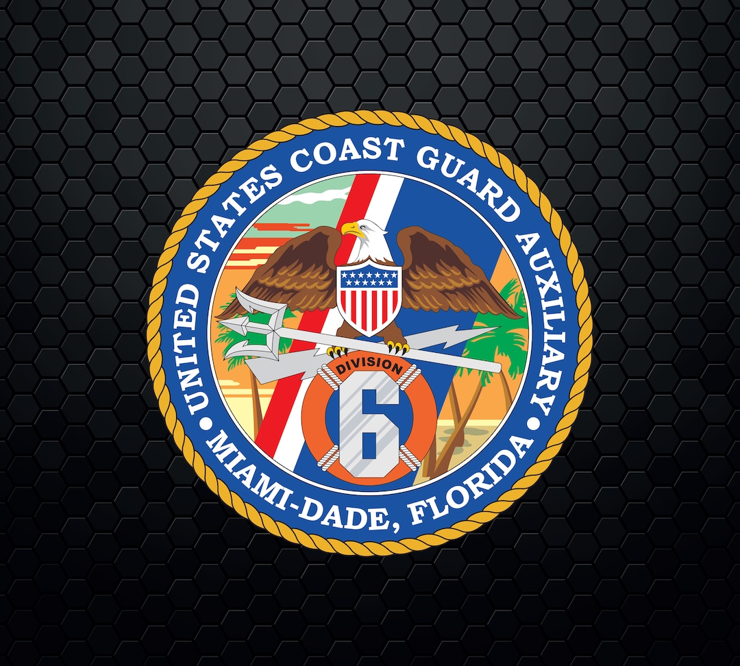 U.S. Coast Guard (USCG) Auxiliary Division 6 - Patch Logo Decal Emblem ...