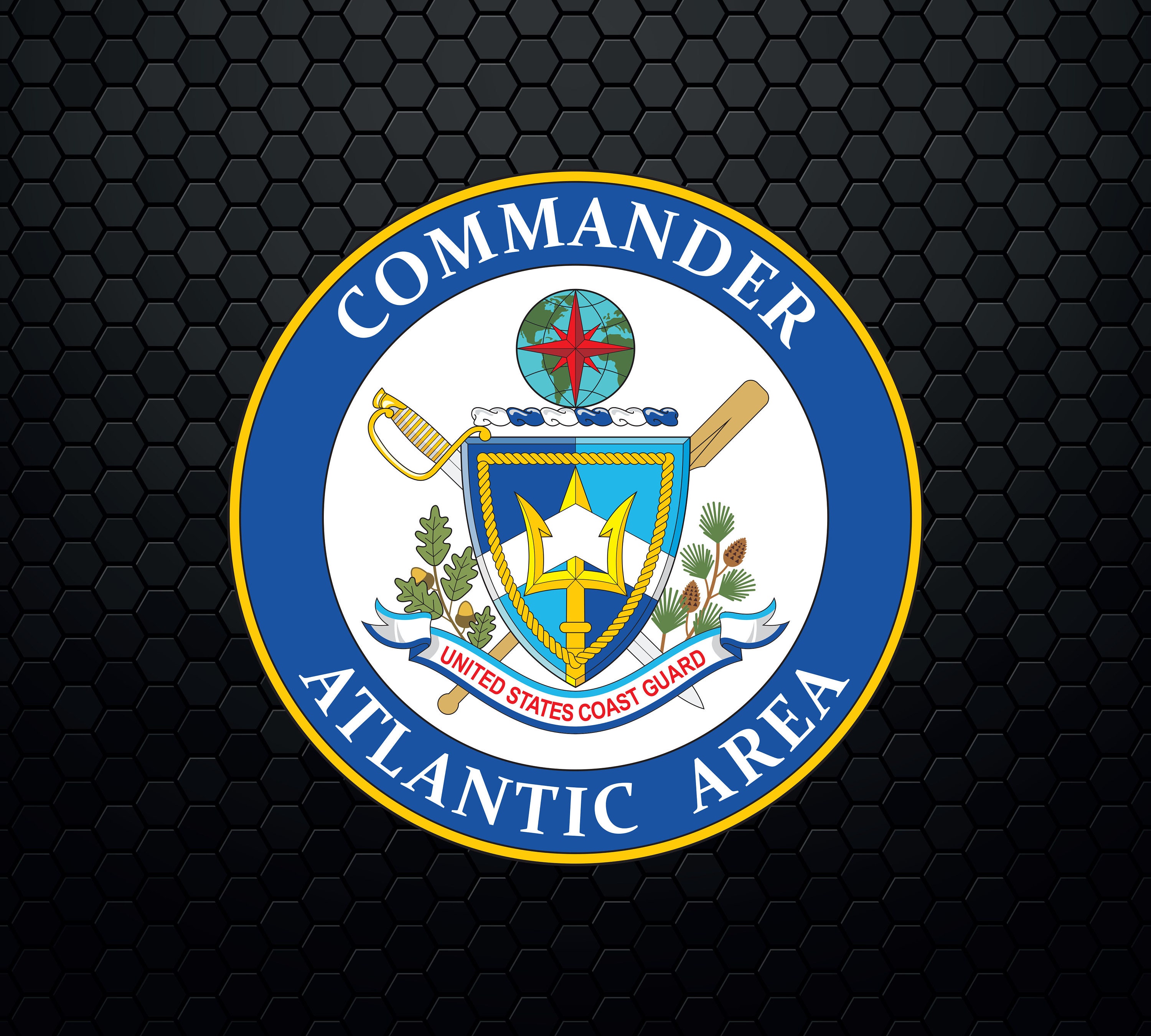U.S. Coast Guard USCG Commander Atlantic Area Patch Logo Decal Emblem ...