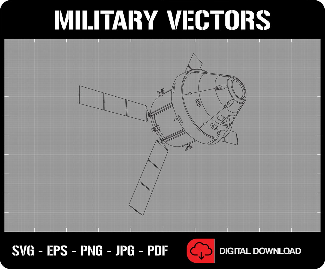 NASA Orion Spacecraft Line Drawing Blueprint Outline Silhouette ...