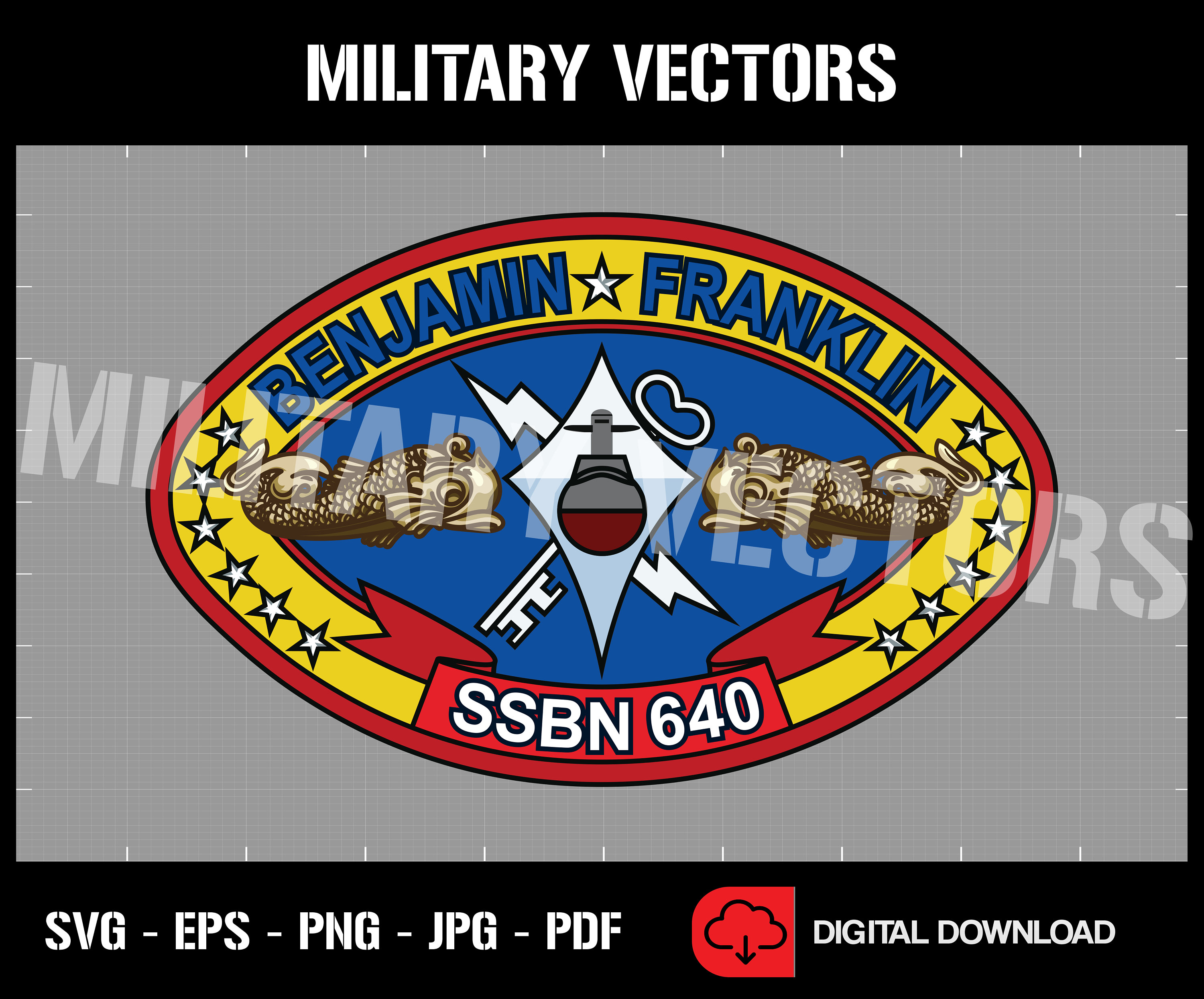 USS Benjamin Franklin SSBN-640 Ballistic Missile Submarine - Etsy