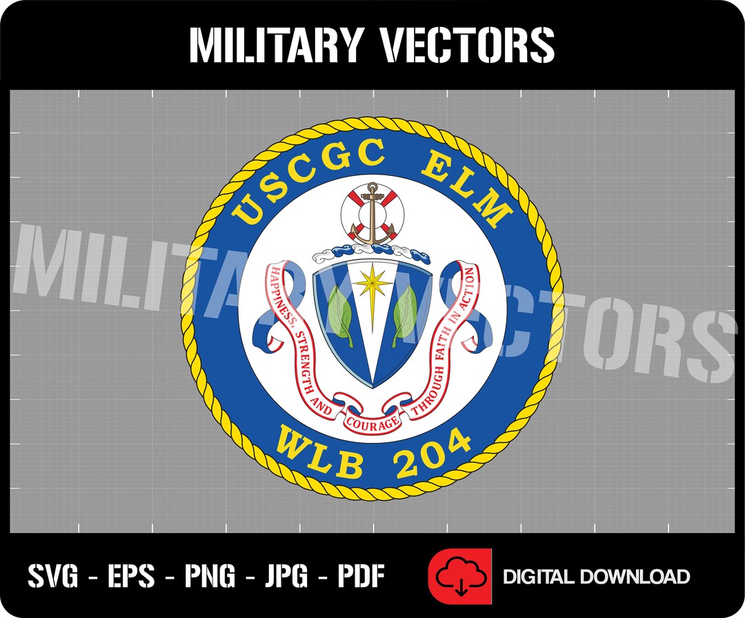 USCGC Elm (WLB-204) - U.S. Coast Guard Cutter Ship - Patch Pin Logo ...