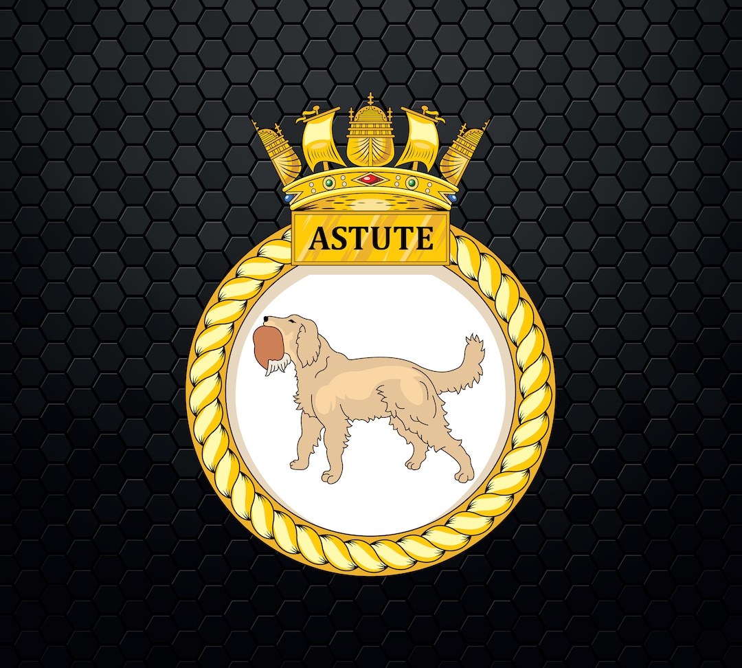 HMS Astute - British Royal Navy Submarine - Cap Badge Logo Decal Emblem ...