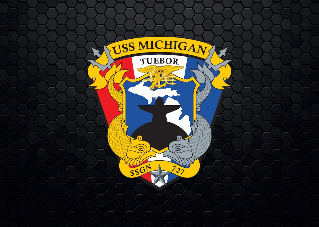 USS Michigan (SSGN-727) Guided Missile Submarine - Patch Pin Logo Decal ...