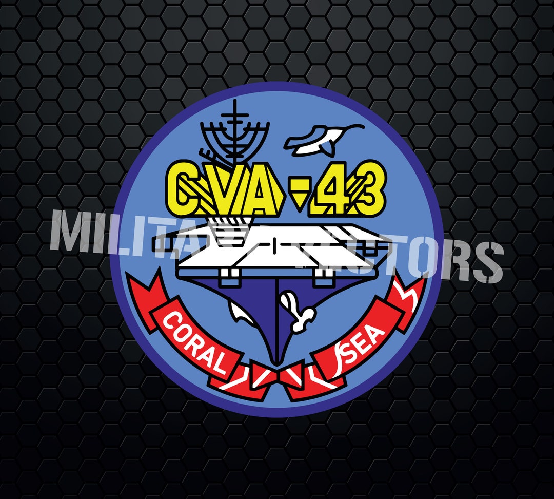 USS Coral Sea (CVA-43) Aircraft Carrier - Patch Pin Logo Decal Emblem ...