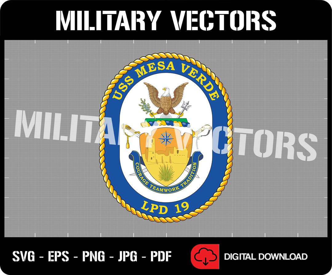 US Navy USS Mesa Verde LPD-19 Amphibious Transport Dock - Patch Pin ...