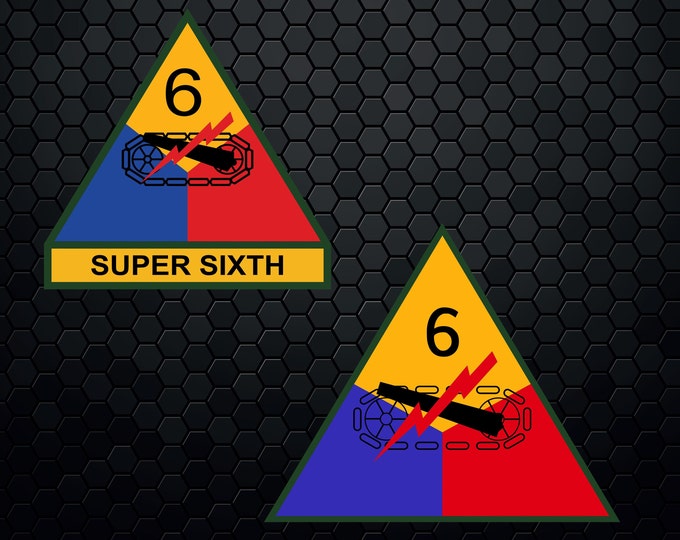 U.S. Army 6th Armored Division 6th AD DUI SSI Patch Logo Decal Emblem ...