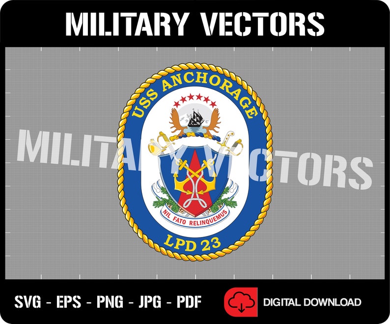 US Navy USS Anchorage LPD-23 Amphibious Transport Dock - Patch Pin Logo ...