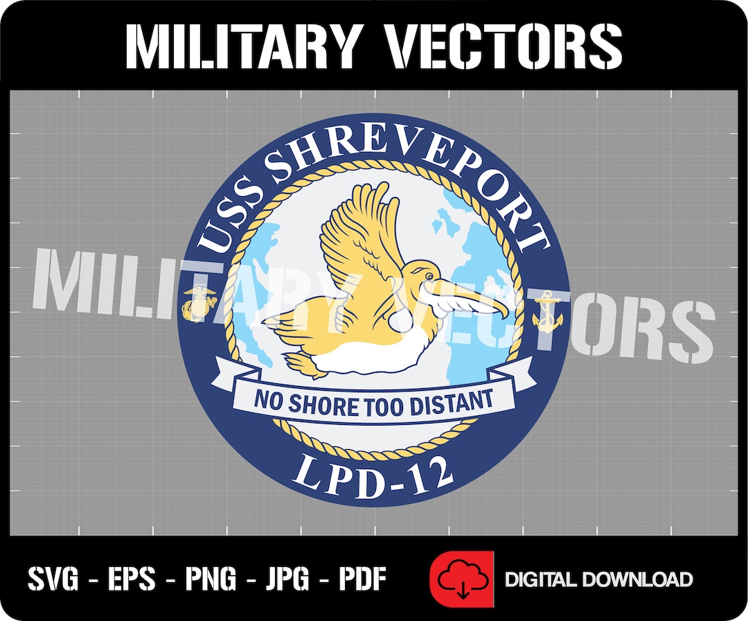 US Navy USS Shreveport LPD-12 Amphibious Transport Dock - Patch Pin ...
