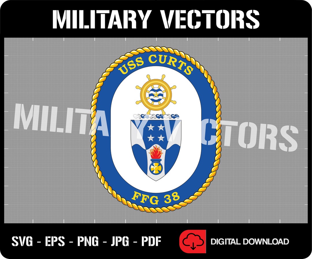 USS Curts FFG-38 Naval Frigate - Patch Logo Decal Emblem Crest Insignia ...