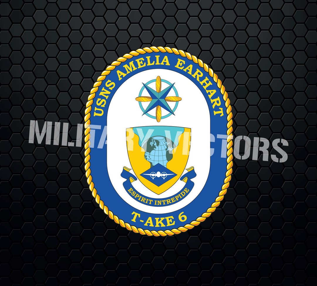 USNS Amelia Earhart (T-AKE-6) - U.S. Navy Ship - Patch Logo Decal ...