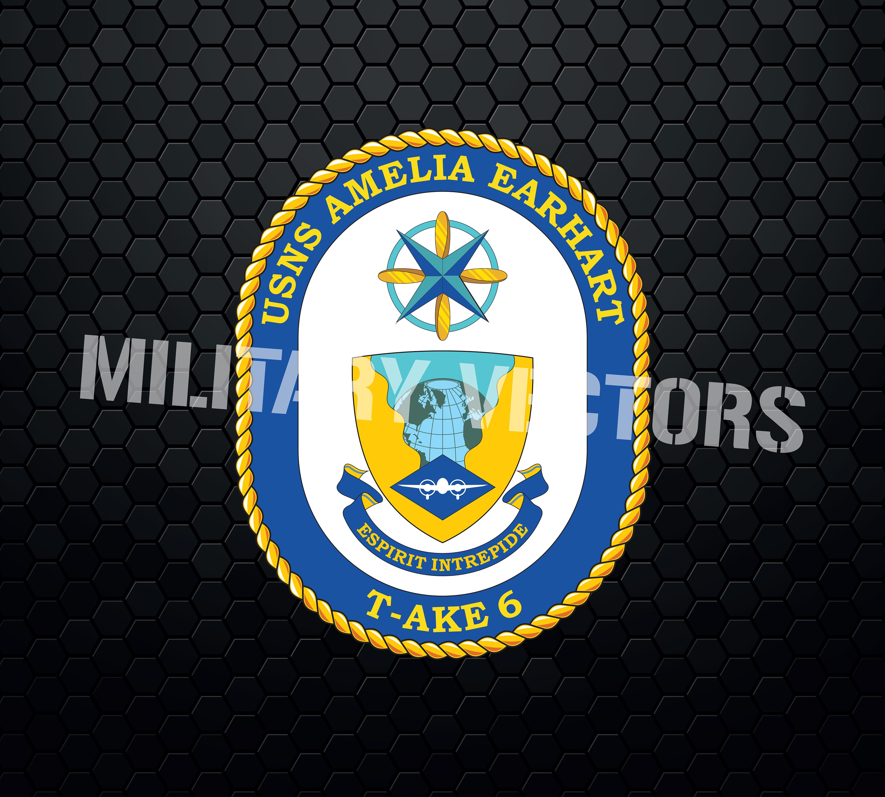 USNS Amelia Earhart (T-AKE-6) - U.S. Navy Ship - Patch Logo Decal ...