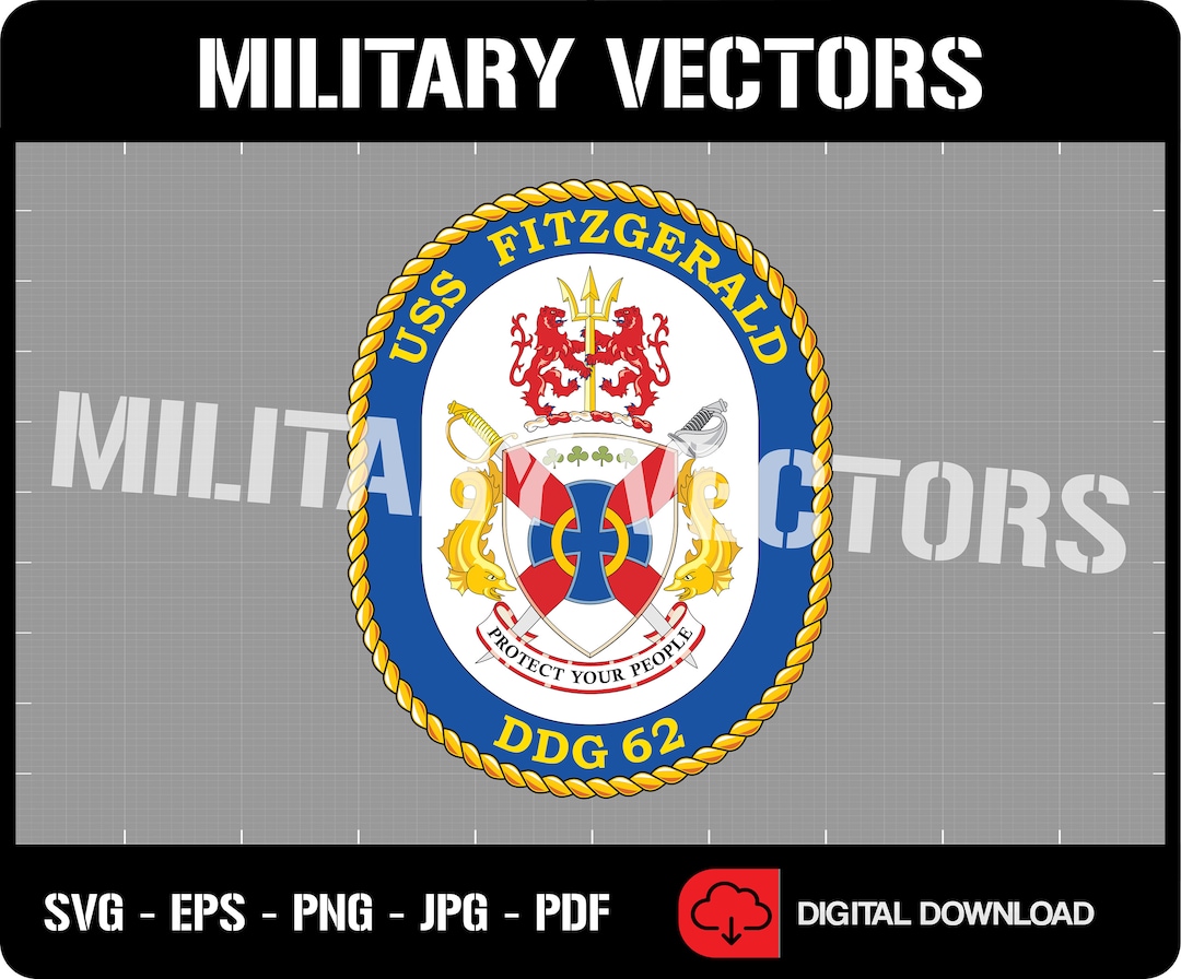 USS Fitzgerald DDG-62 US Navy Guided Missile Destroyer - Patch Logo ...