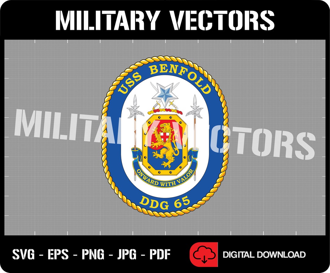 USS Benfold DDG-65 US Navy Guided Missile Destroyer - Patch Logo Decal ...
