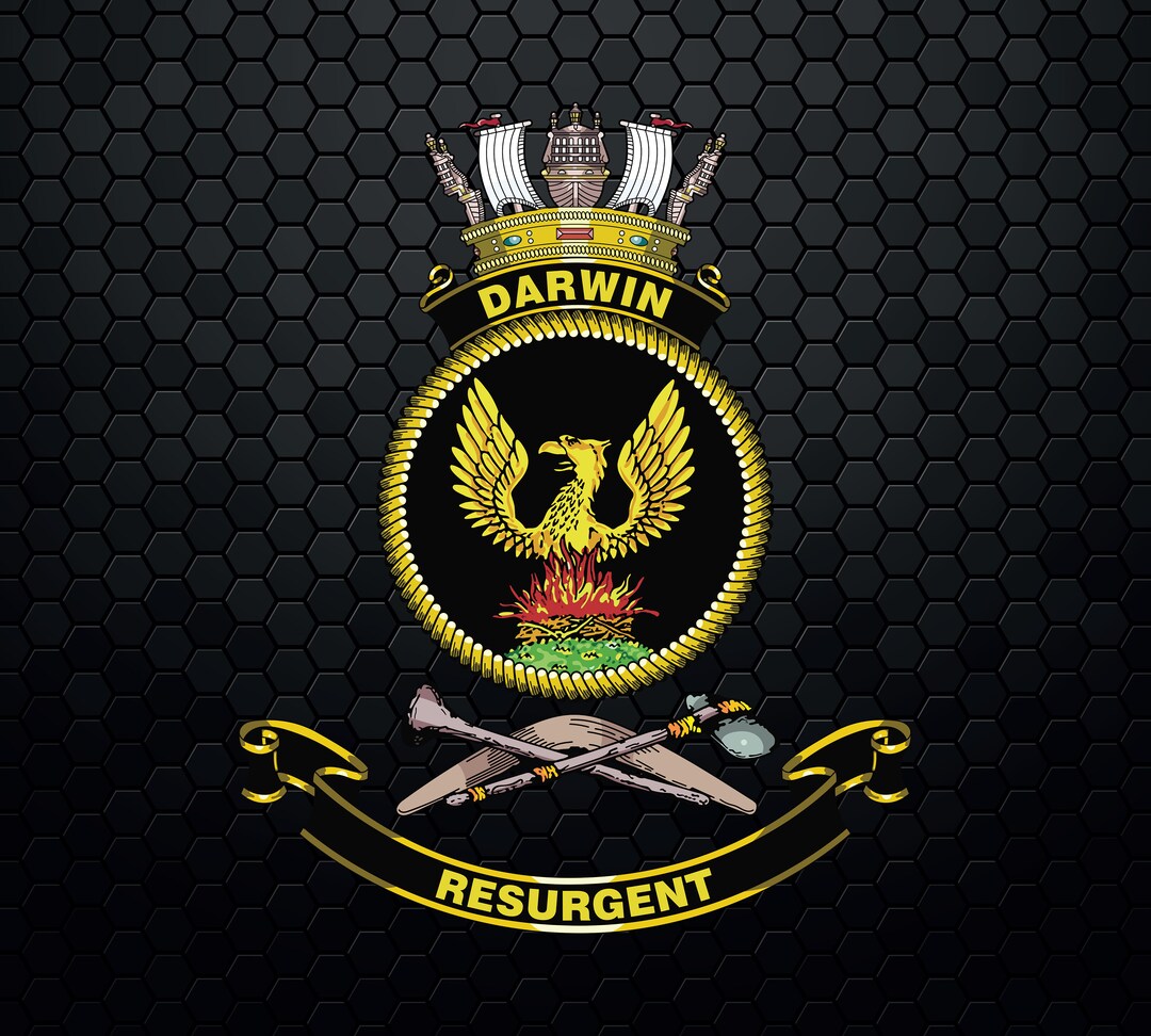 HMAS Darwin (FFG 04)- Royal Australian Navy Frigate - Cap Badge Logo ...