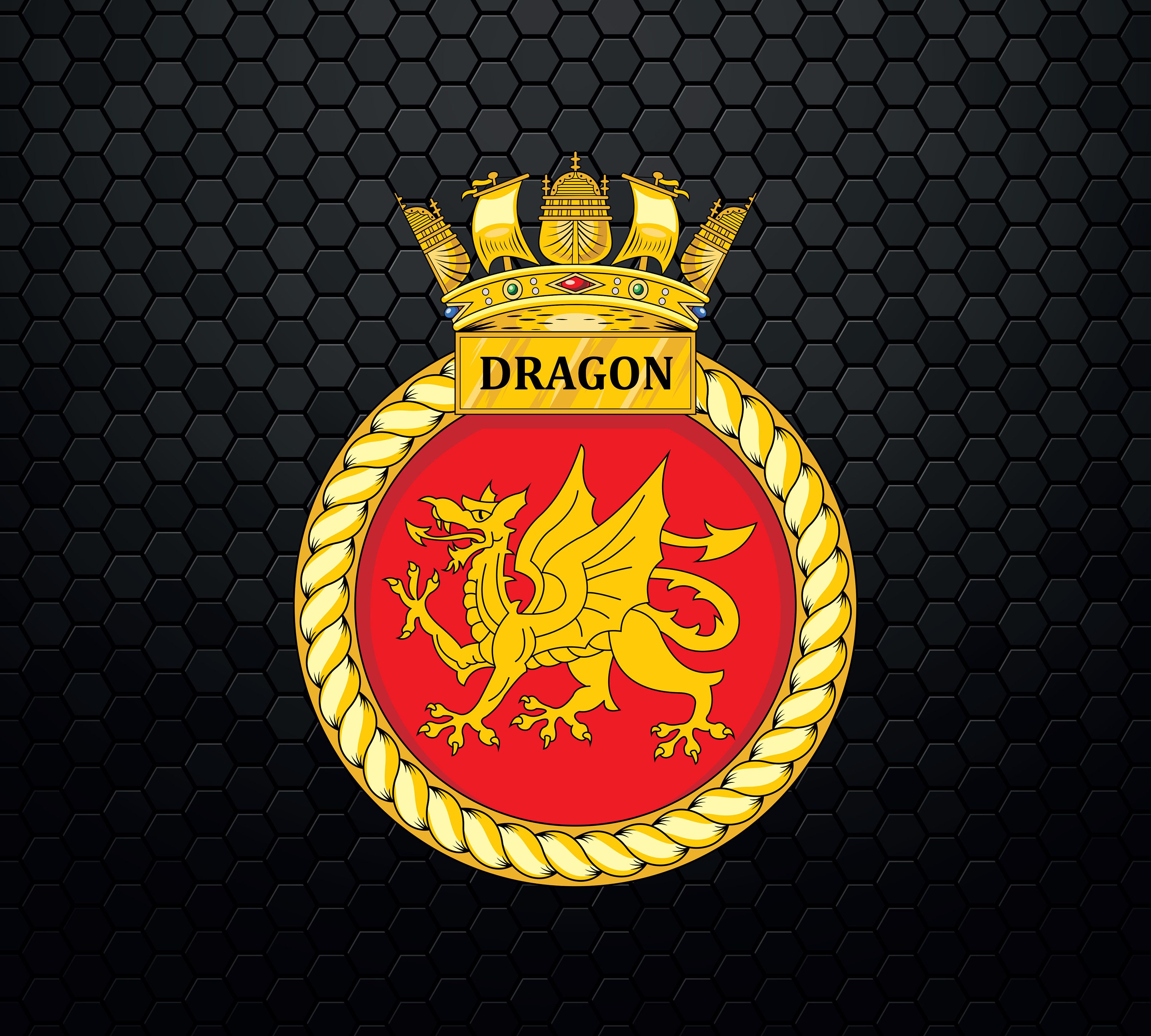 Hms Dragon Logo Product Title – Red Plume