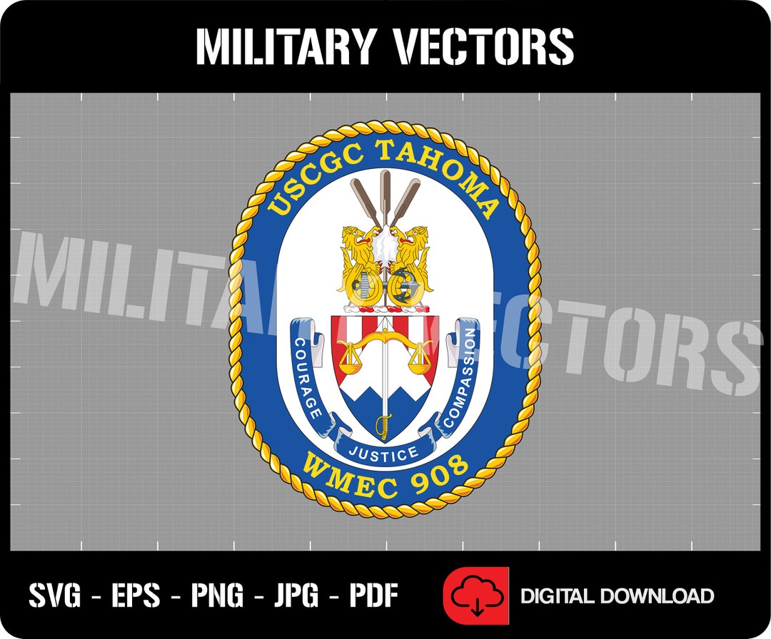 USCGC Tahoma (WMEC-908) - U.S. Coast Guard Cutter Ship - Patch Pin Logo ...