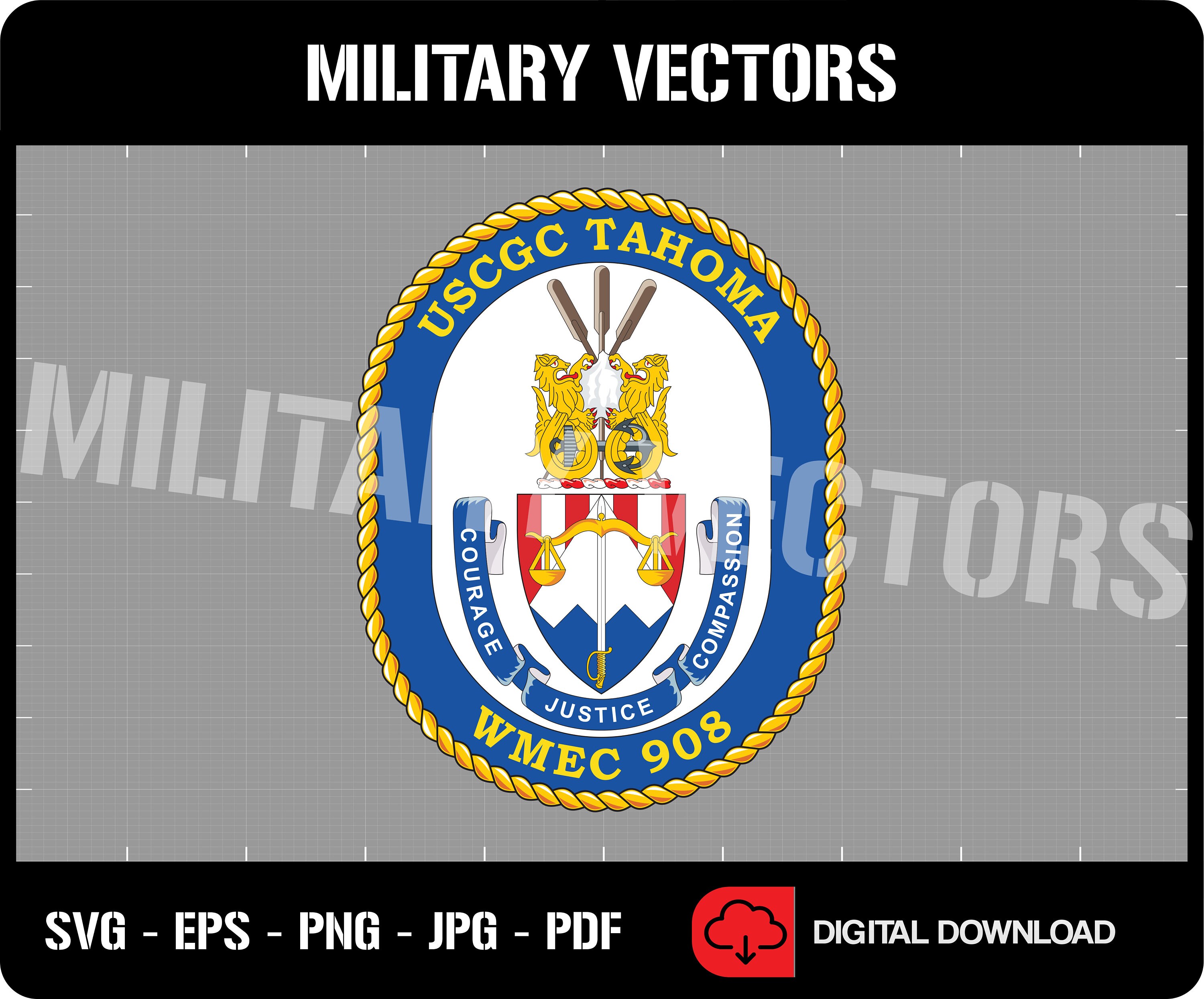 USCGC Tahoma WMEC-908 U.S. Coast Guard Cutter Ship Patch - Etsy