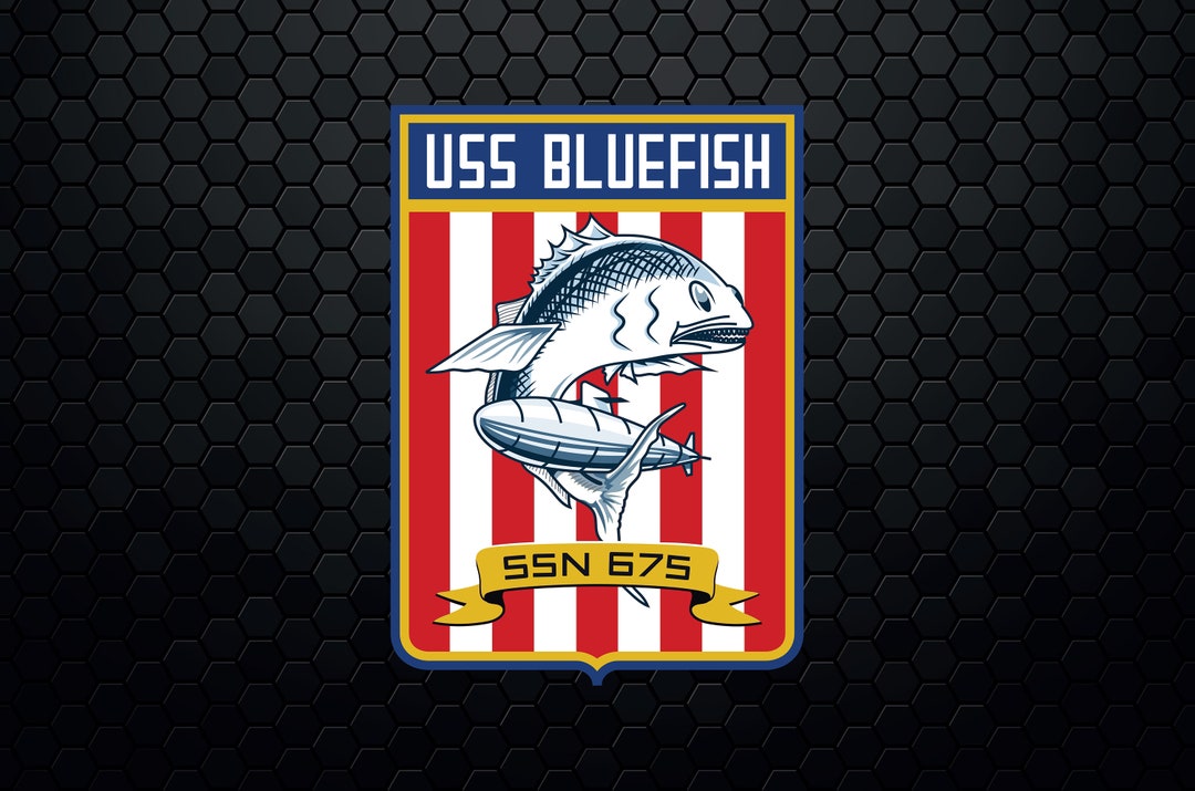USS Bluefish (SSN-675) Attack Submarine - Patch Logo Decal Emblem Crest ...