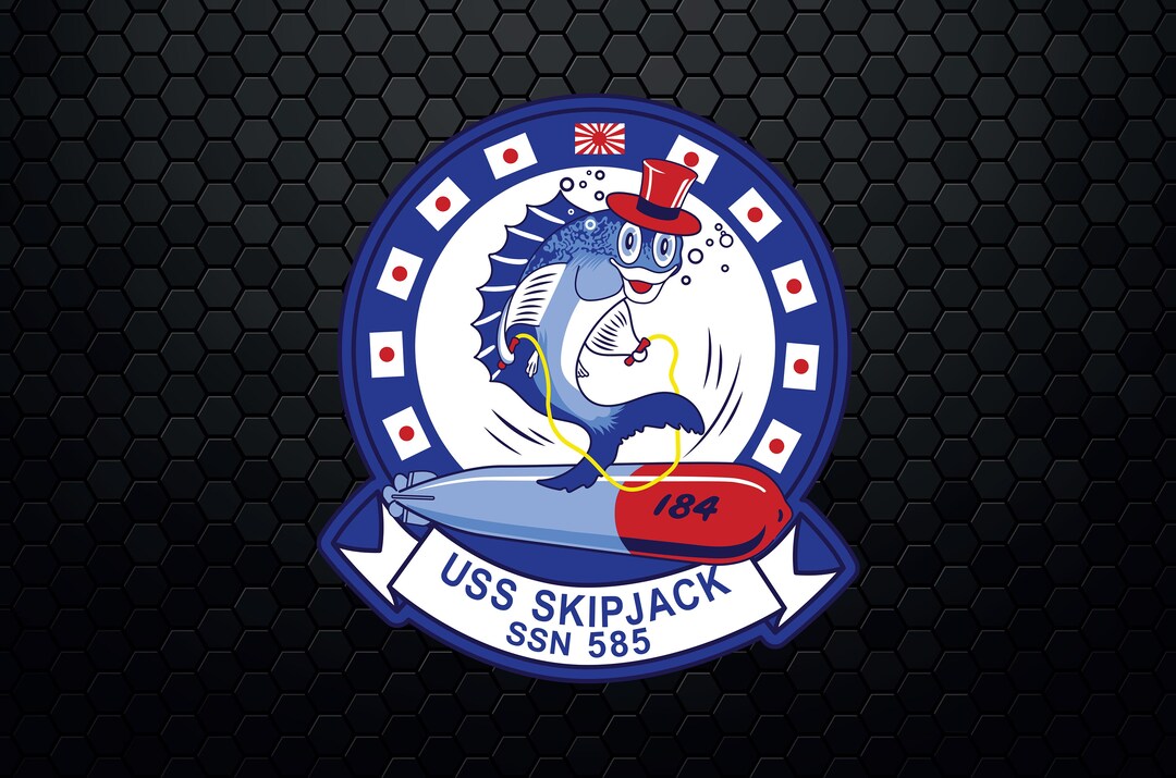 USS Skipjack SSN-585 Attack Submarine Patch Logo Decal Emblem Crest ...