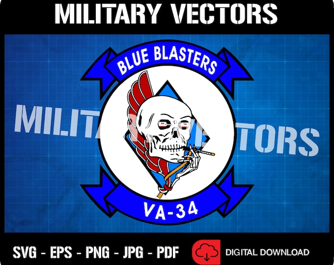 Attack Squadron 34 VA-34 U.S. Navy Squadron USN Patch Logo Decal Emblem ...