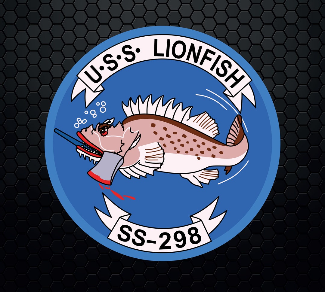 U.S. Navy USS Lionfish SS-298 Submarine Patch Logo Decal Emblem Crest ...
