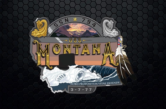 USS Montana SSN-795 Attack Submarine Patch Logo Decal - Etsy