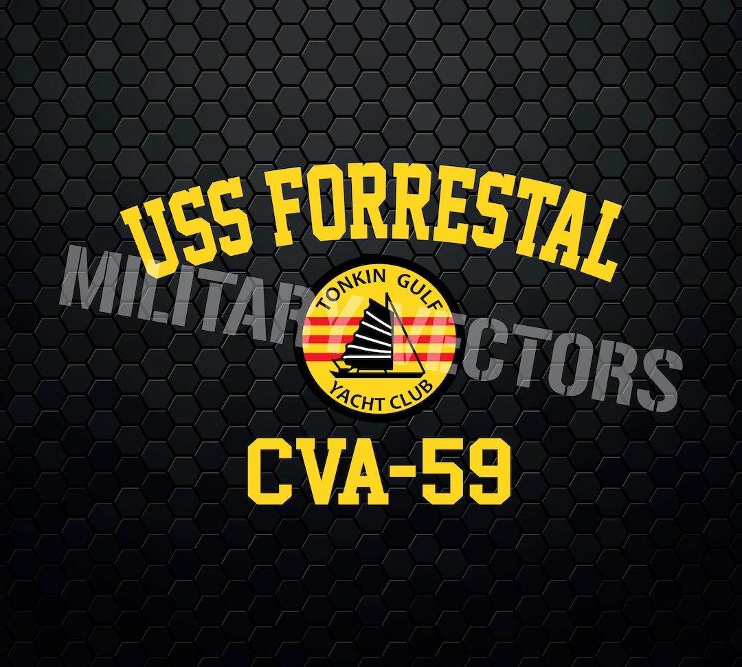 USS Forrestal CVA-59 Tonkin Gulf Yacht Club 7th Fleet Vietnam War ...