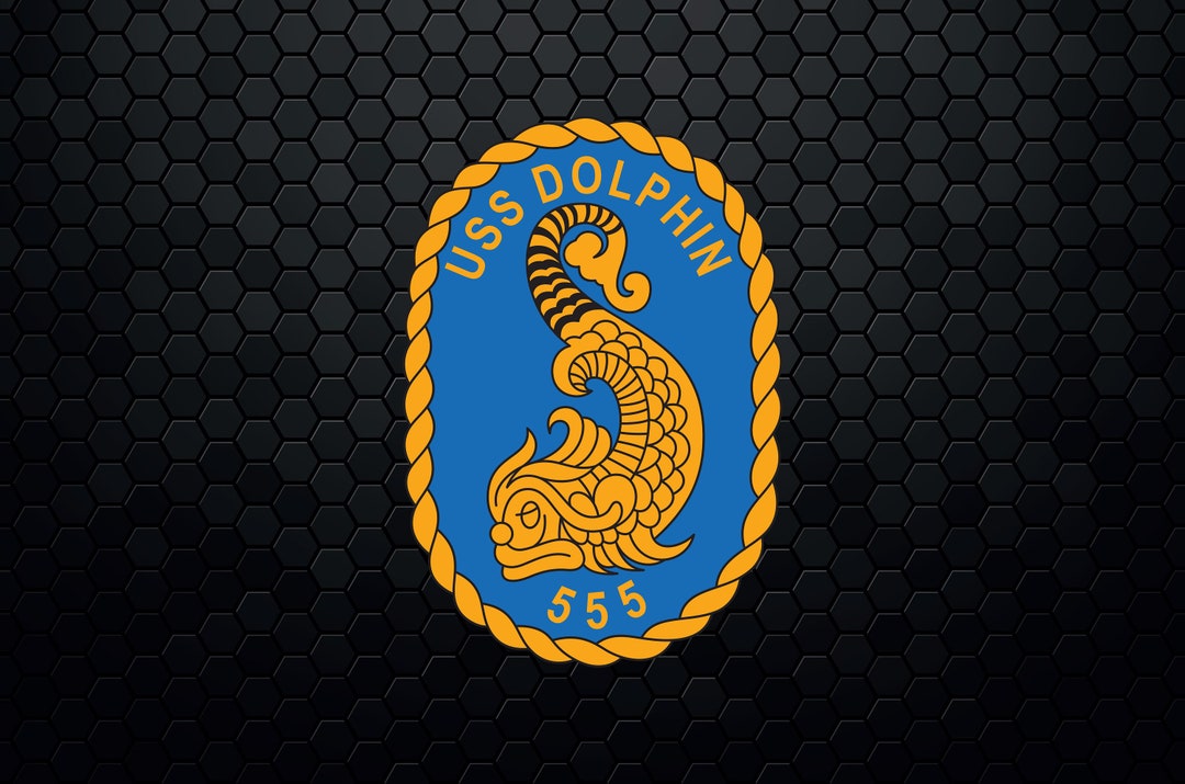 USS Dolphin (AGSS-555) Submarine - Patch Logo Decal Emblem Crest ...