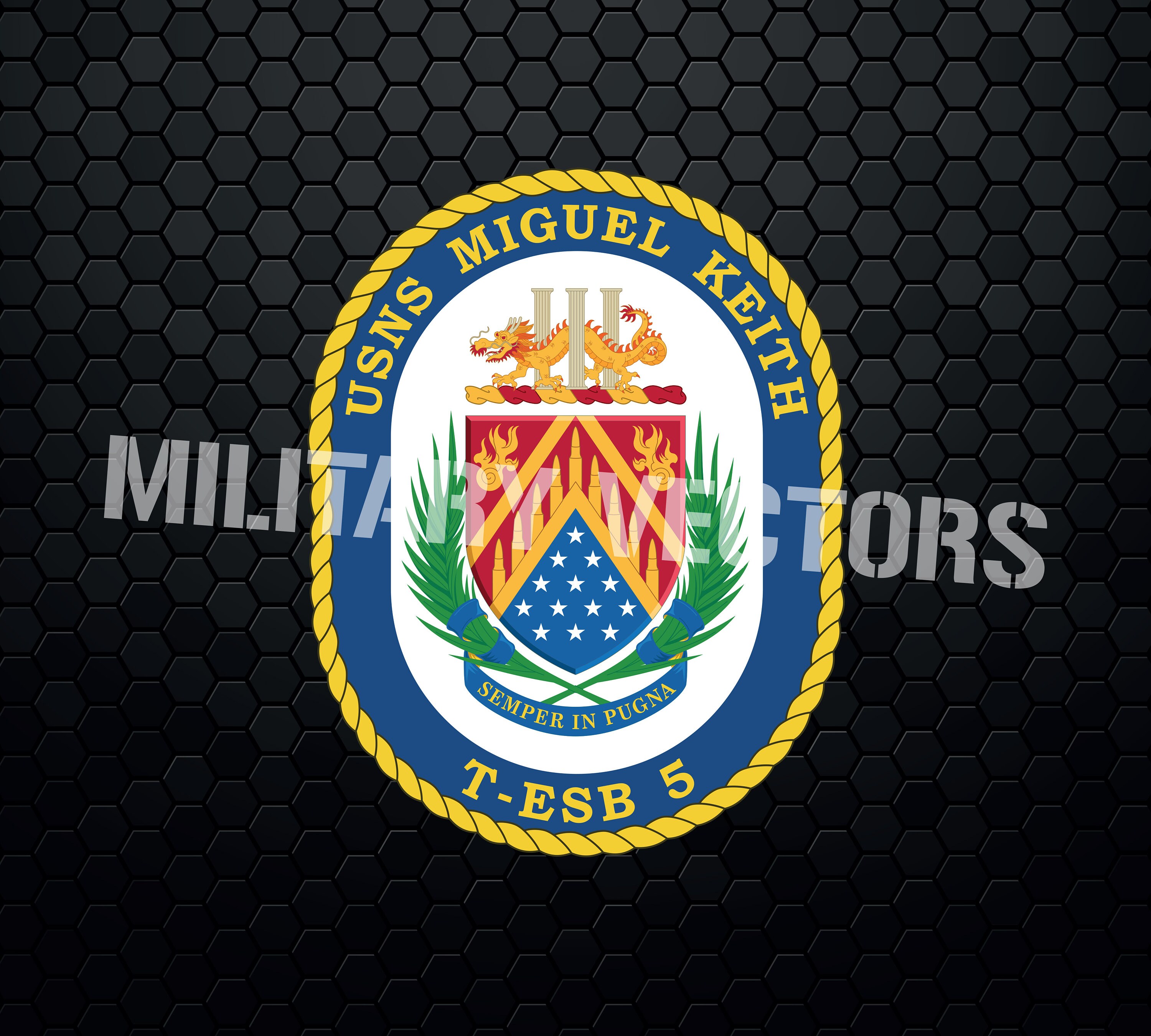 USNS Miguel Keith (T-ESB-5) - U.S. Navy Ship - Patch Logo Decal Emblem ...