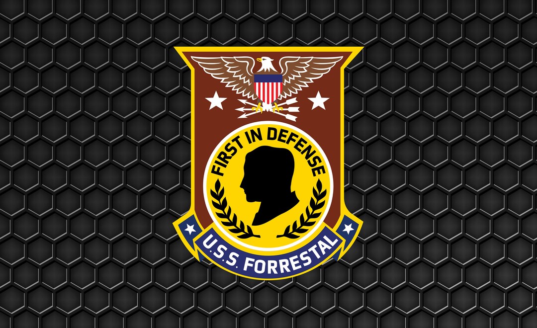 USS Forrestal CV/CVA-59 Aircraft Carrier - Patch Pin Logo Decal Emblem ...