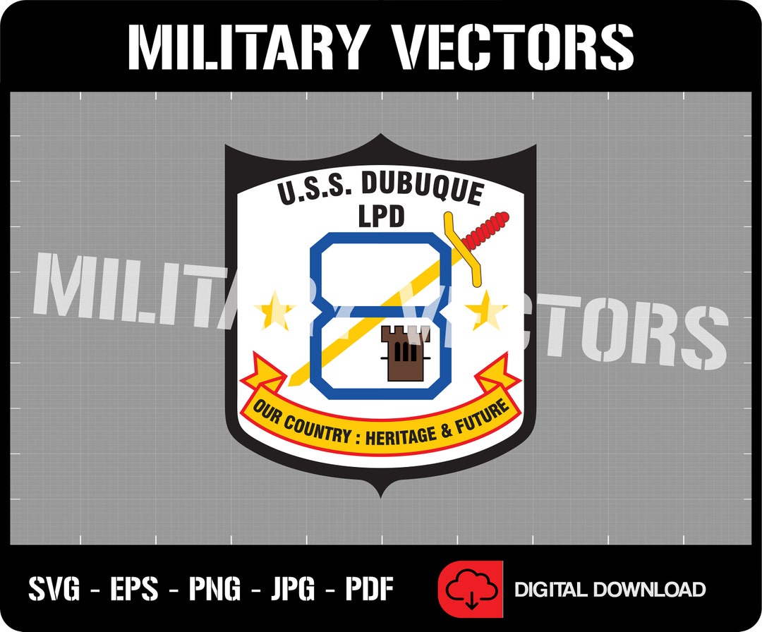 US Navy USS Dubuque LPD-8 Amphibious Transport Dock - Patch Pin Logo ...