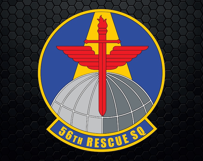 USAF 56th Rescue Squadron Patch Logo Decal Emblem Crest Insignia Badge ...