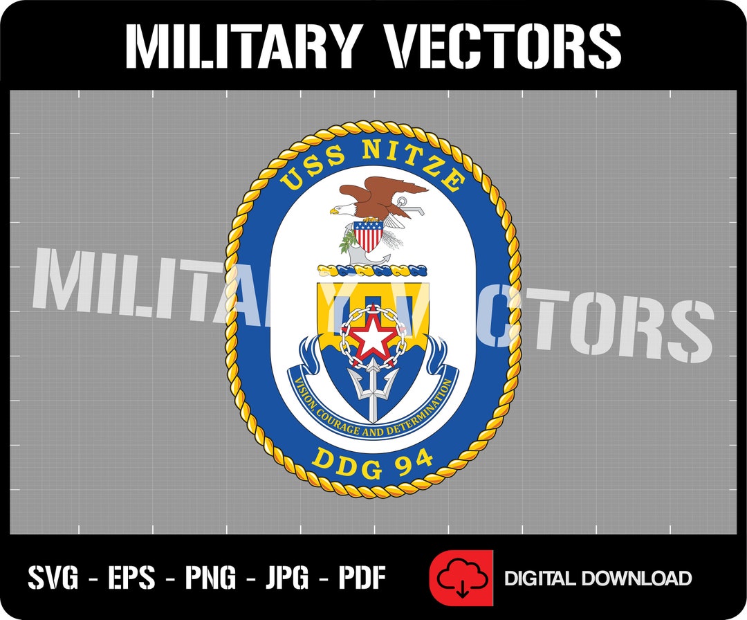 USS Nitze DDG-94 - U.S. Navy Destroyer - Ship's Crest Logo Decal Emblem ...