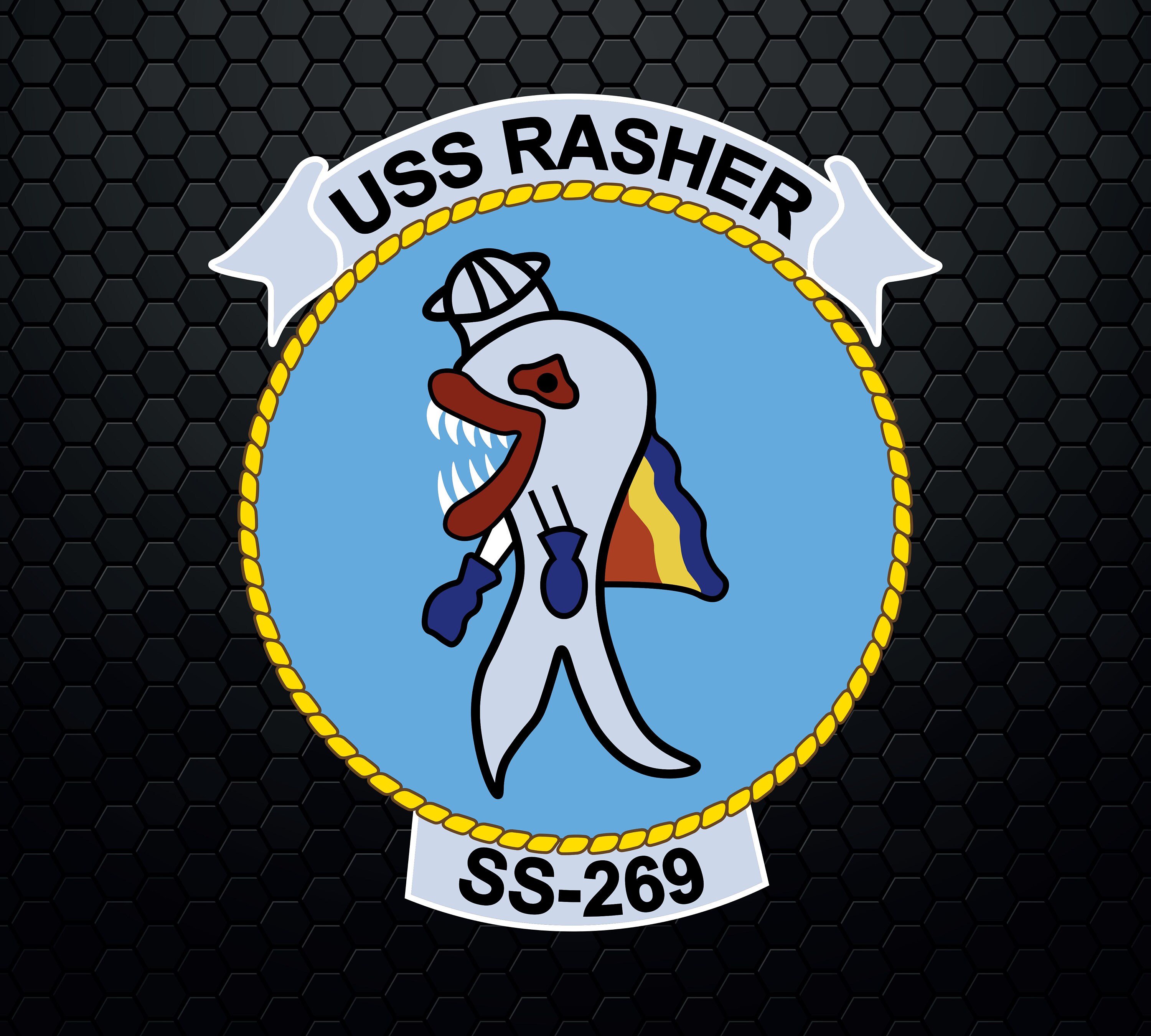 U.S. Navy USS Rasher SS-269 Submarine Patch Logo Decal - Etsy