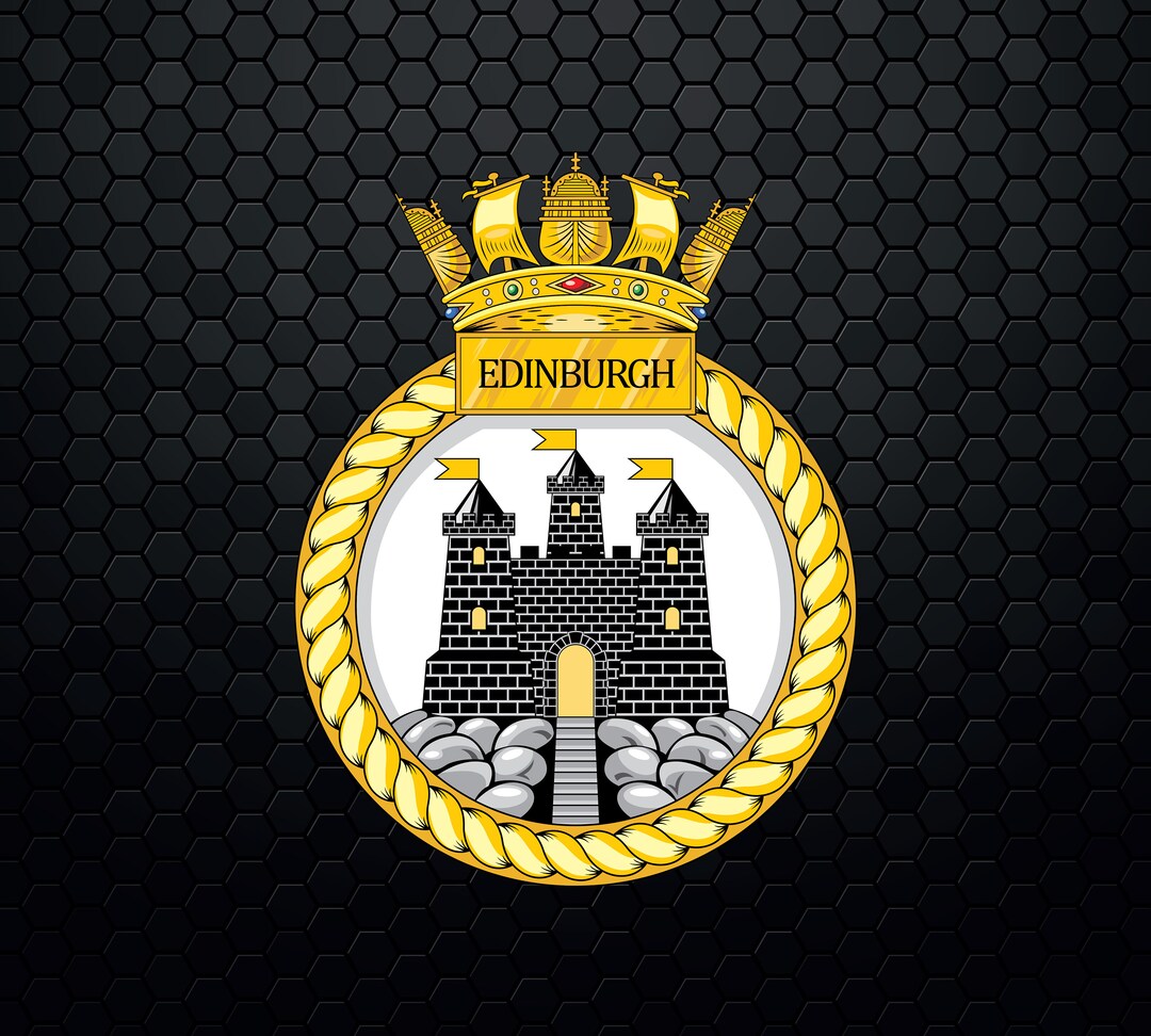 HMS Edinburgh - British Royal Navy Destroyer - Cap Badge Logo Decal ...
