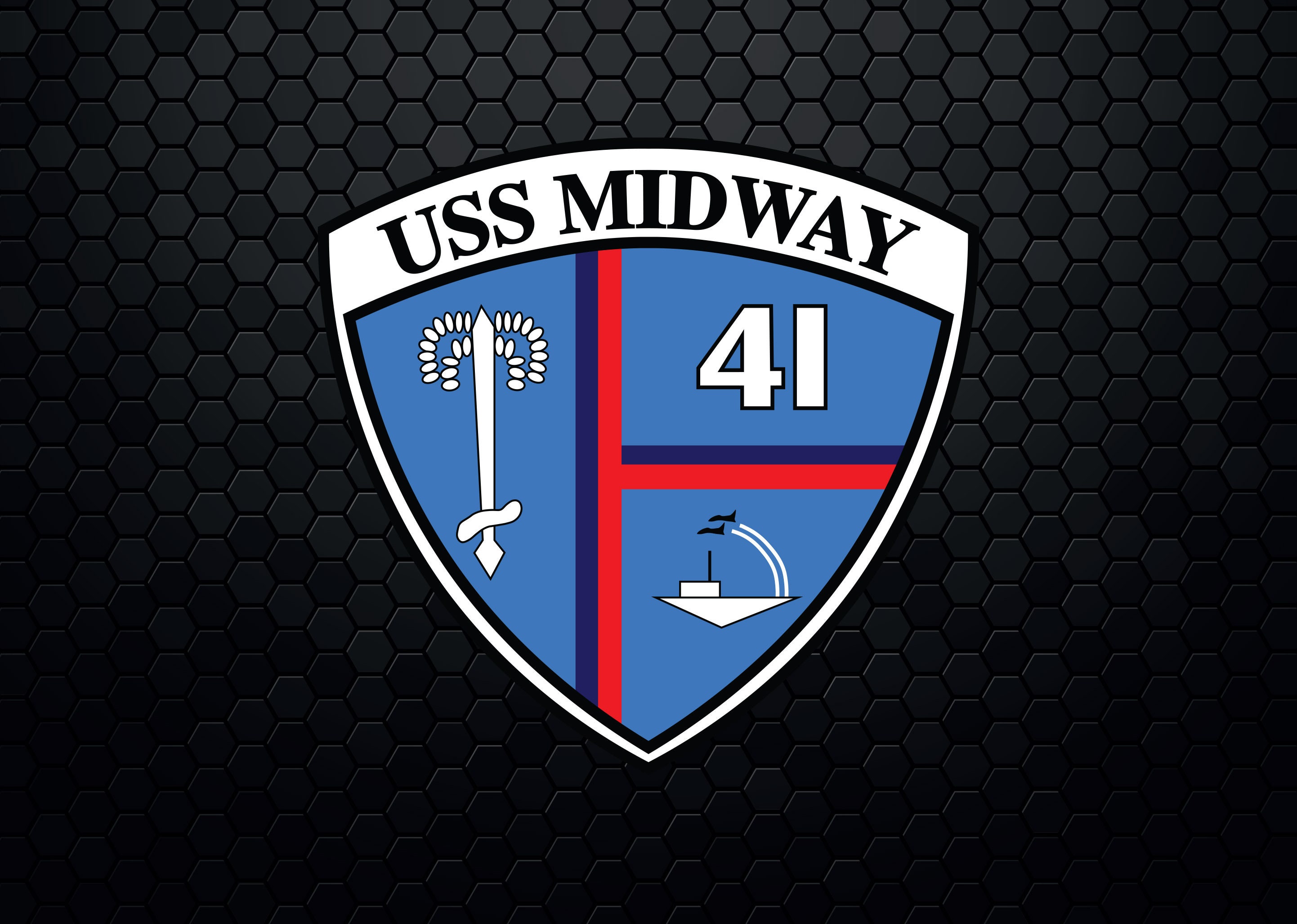 USS Midway CV-41 Aircraft Carrier - Patch Pin Logo Decal Emblem Crest ...