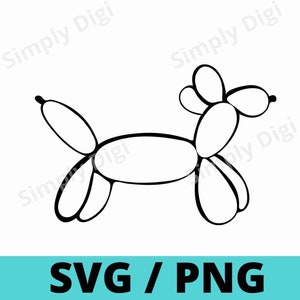 Balloon Dog Shape Outline Cut File Dogs Cartoon Balloons Birthday Party ...