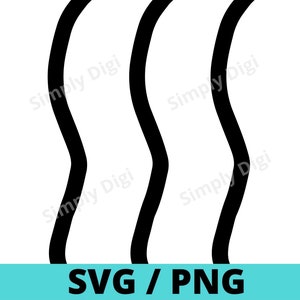Three Wavey Lines VERTICAL Wide Thick Lines Line Stripes Stroke Stripe ...