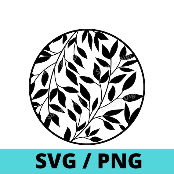 CIRCLE Frames Leaf Round Leaves Keychain SVG PNG Instant - Etsy