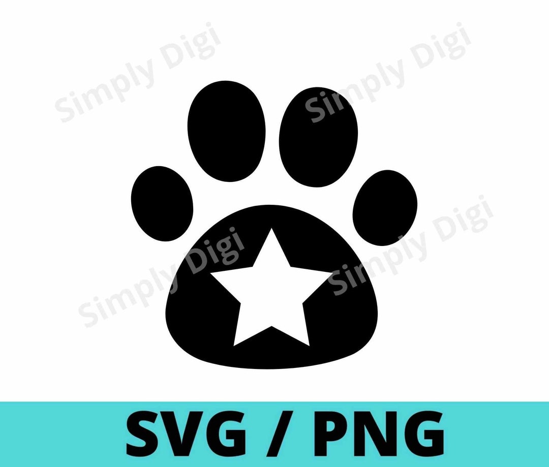Paw Paws Star Print SVG PNG Stars Footprint Art Pet Pets Dog Animal ...