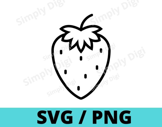 Strawberry Berries Berry Outline SHAPE Shapes Fruit Print - Etsy