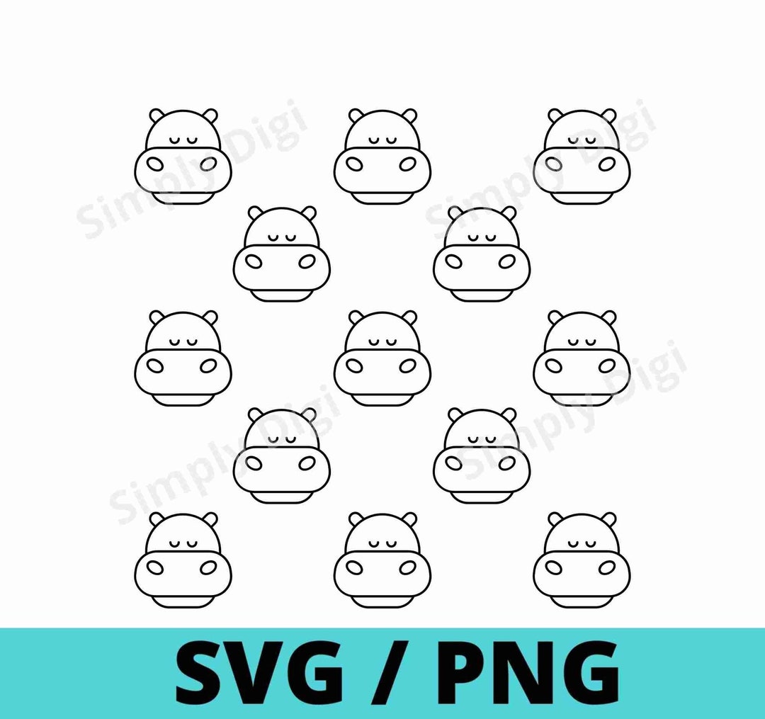 Hippo Svg Pattern Svg Hippo Animal Svg Zoo Animals Safari Animals Svg ...